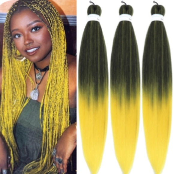 Berracy | Hair | Ombre Yellow Braiding Hair Extensions 3 Packs New ...